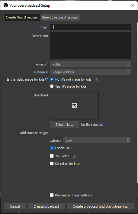 Manage Youtube broadcast inside of obs as a dock · OBS Studio Ideas and ...